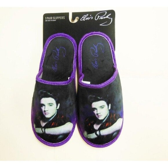 Elvis Presley | Shoes | New Purple Elvis Presley Slippers One Size Fits ...